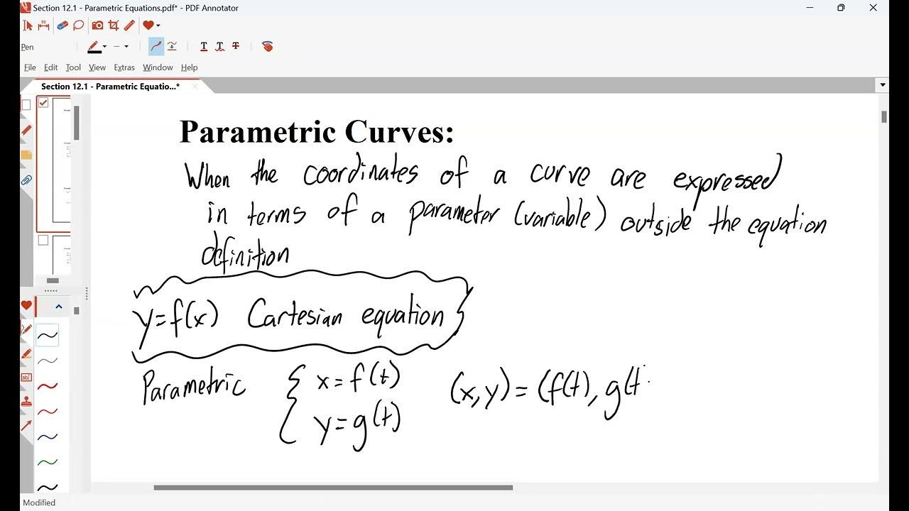 Parametric Equation Intro - YouTube