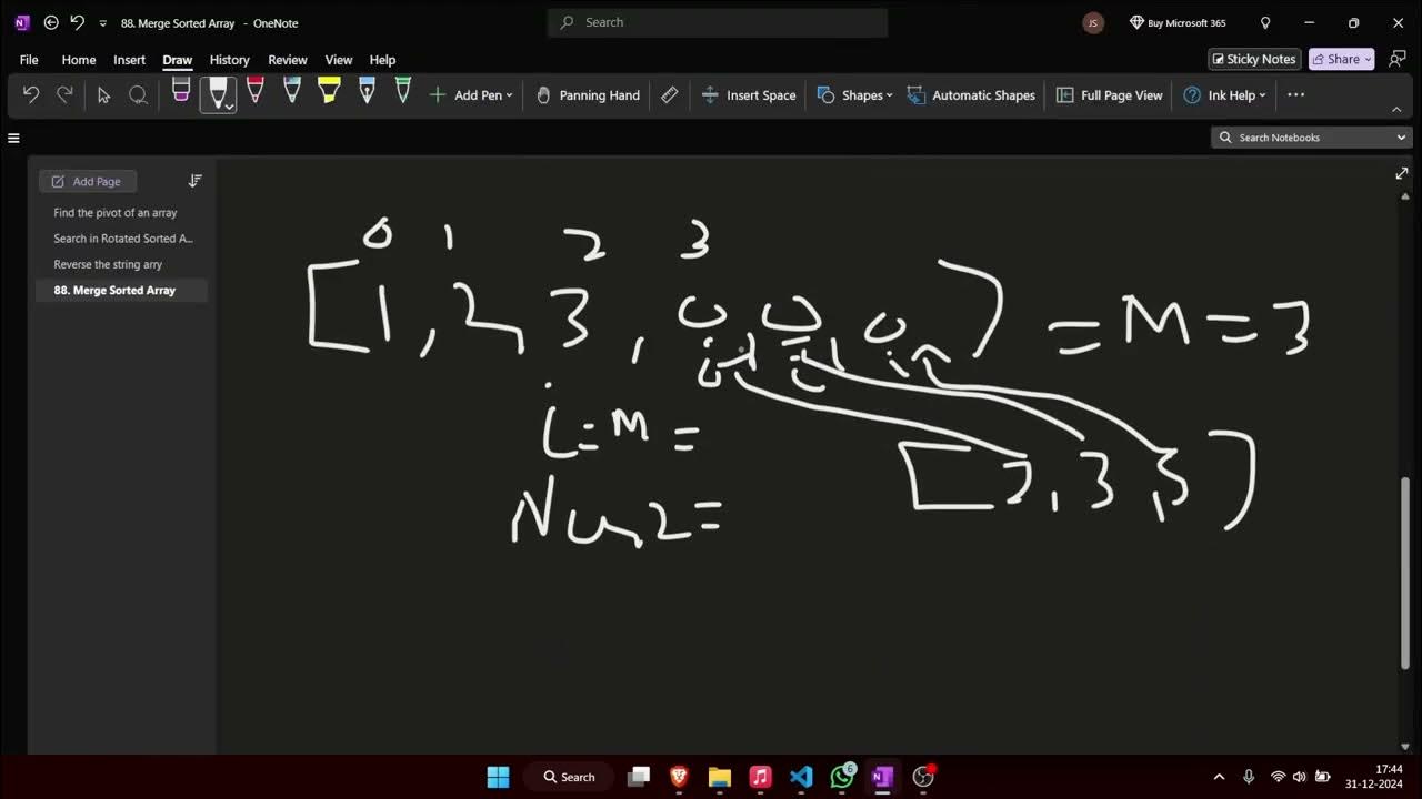 88. Merge Sorted Array solving leet code problem - YouTube