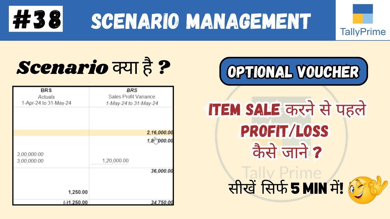 #38 Tally Prime: Scenario in Tally Prime | Scenario Management with ...