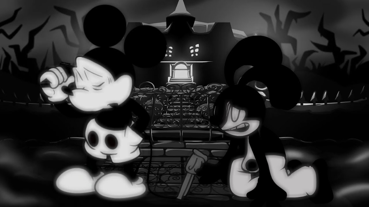 【FNF】Alone V2 but Mickey Mouse and Oswald sings it - YouTube