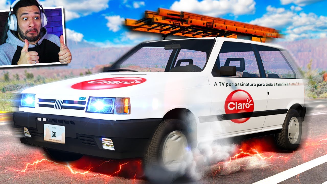 FIAT UNO com ESCADA e MOTOR de F1 no BeamNG.drive! (1000 cv) - YouTube