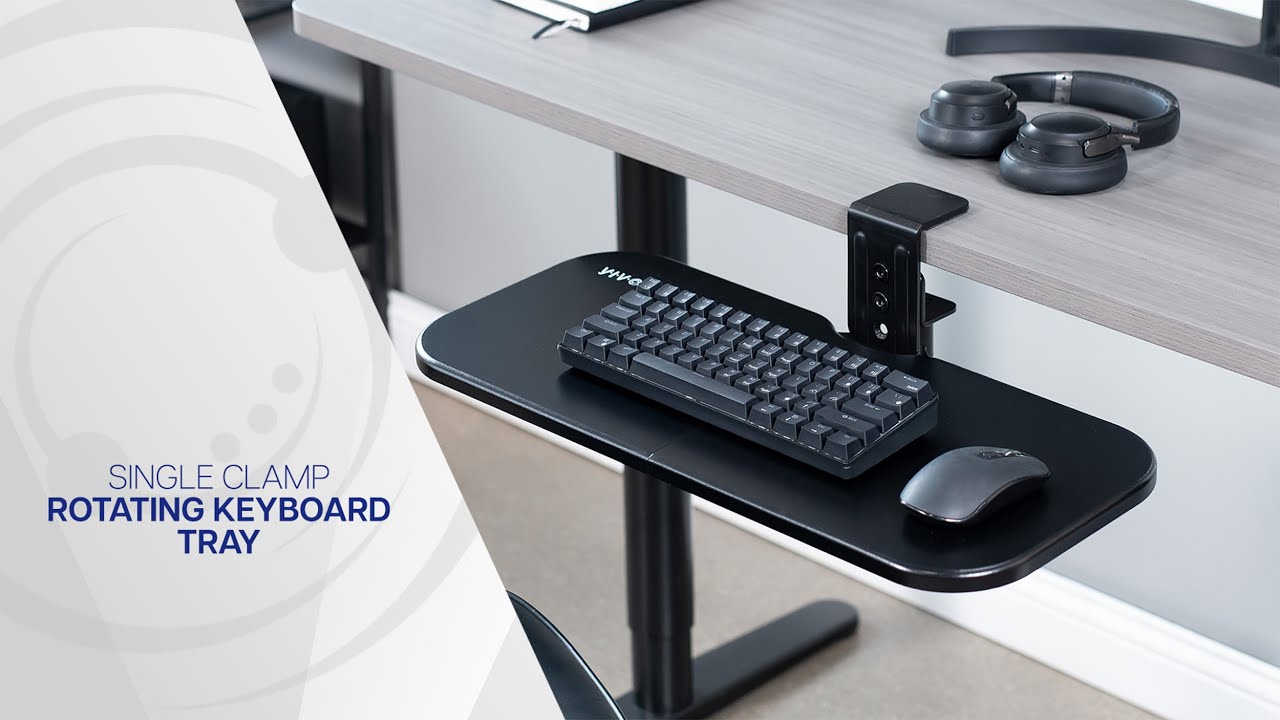 MOUNT KB04CB Single Clamp Rotating Keyboard Tray by VIVO - YouTube