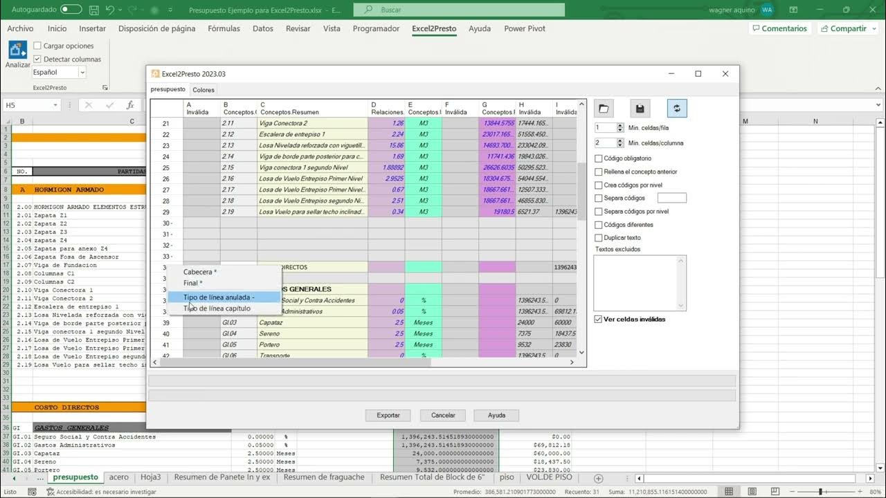 Exportar de Excel a Presto con EXCEL2PRESTO @Presto - YouTube