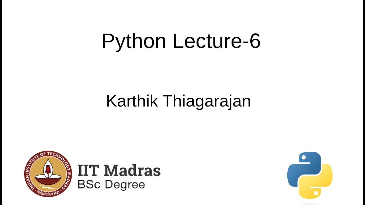 Python Lecture 6 Youtube