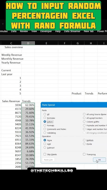 How to Input Random Percentage in Excel #shortsfeed #shortsviral #youtube #trendingshorts # ...