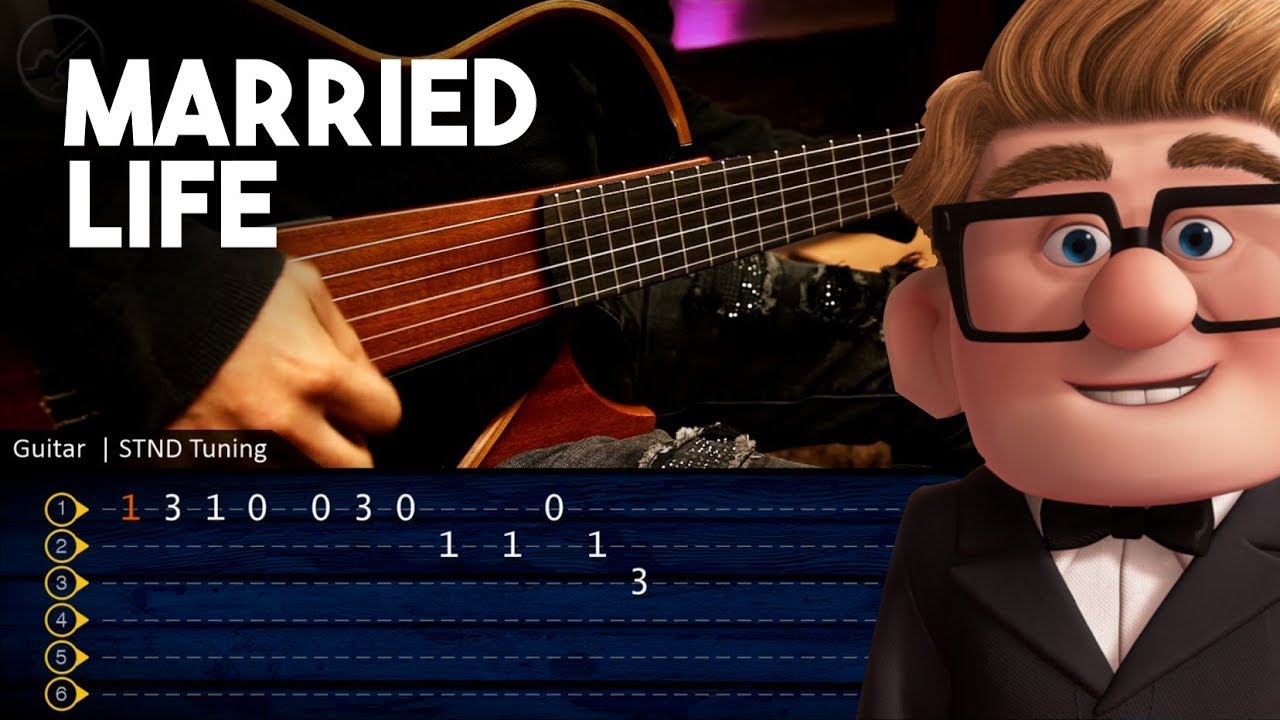 Up - Married Life Guitar Tutorial TAB + CHORDS Guitarra Cover Christianvib - YouTube