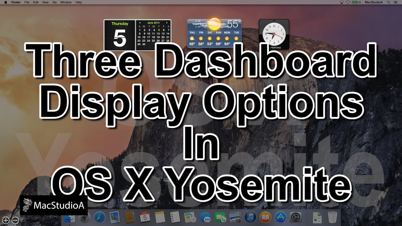 Mac OS X Yosemite 3 Dashboard Options - YouTube
