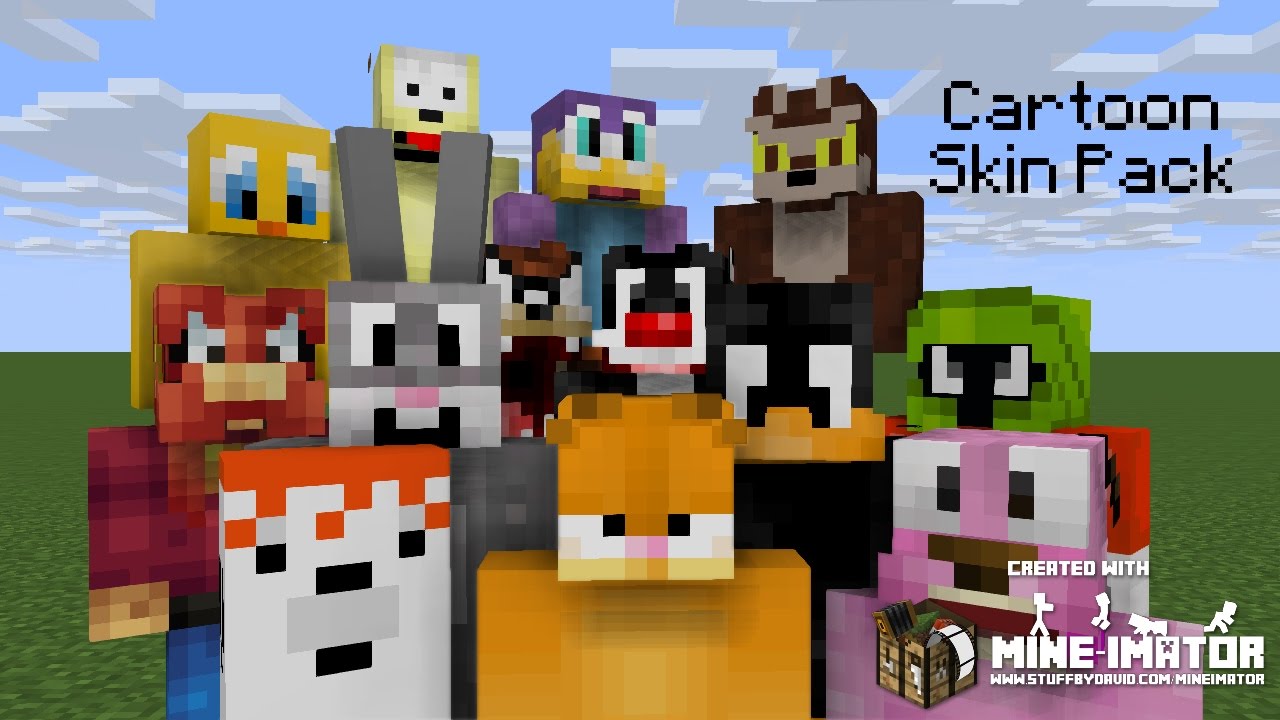 Cartoon Skin Pack Rig para Mine- imator 1.0.6!!! - YouTube