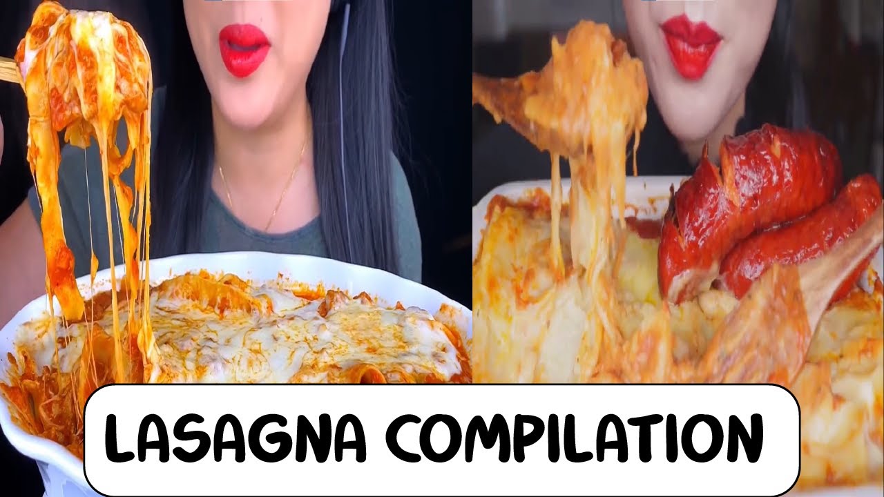 Cheesy Lasagna Mukbang Compilation- ASMR Phan/ ZOEY ASMR/ Lychee ...