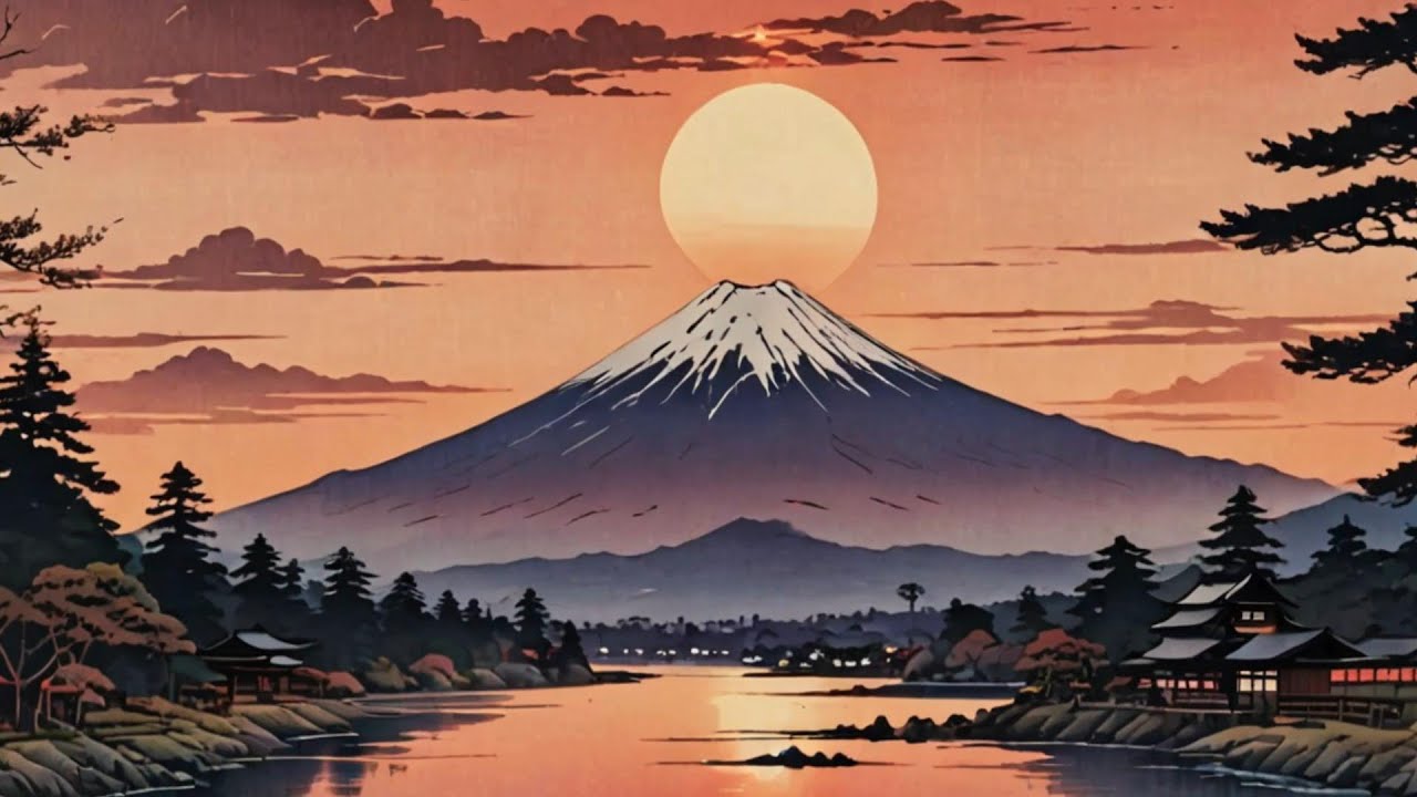 The sound of the wind that calms the whole body | Japanese sunset ...