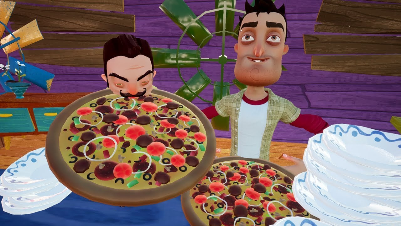 HELLO NEIGHBOR PIZZA EATING CONTEST | Hello Neighbor Mod - YouTube