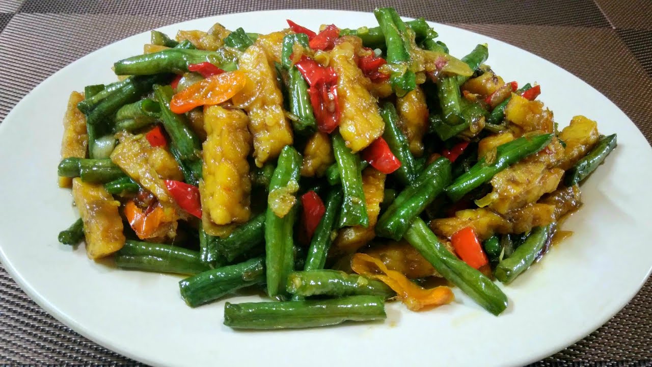 Oseng Kacang Panjang Tempe || tambahkan udang rebon makin istimewa ...
