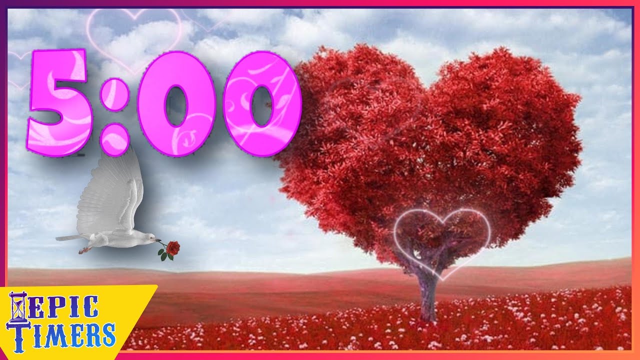 5 Minute Music Valentine's Day Timer with Hearts! - YouTube