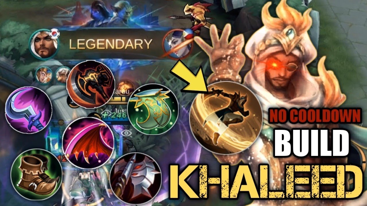KHALEED COOLDOWN HACK? PURE DAMAGE! 🤯| Top Global Khaleed Best Build ...