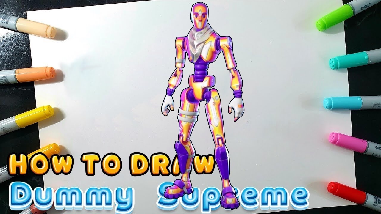 How to draw Dummy Supreme from fortnite Season 4 - YouTube