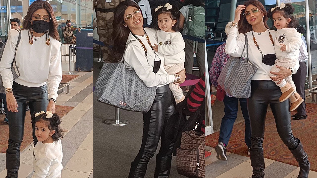 Shilpa Shetty With Her Cute Daughter Samisha Off To Dehradun For ...