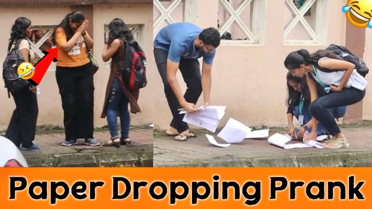 Paper Dropping Prank | epic Reaction 🤣 | Funny Prank 2024 | - YouTube