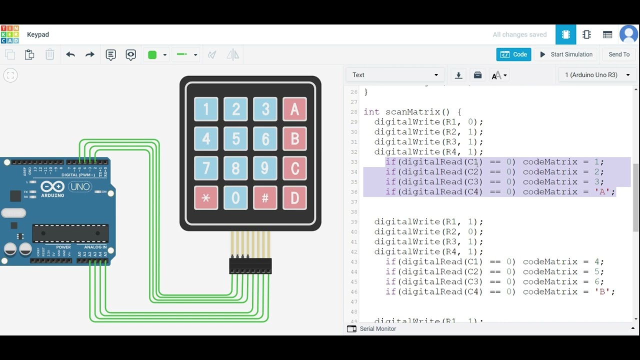 Ma trận phím trên Arduino là đơn giản | TinkerCAD - YouTube