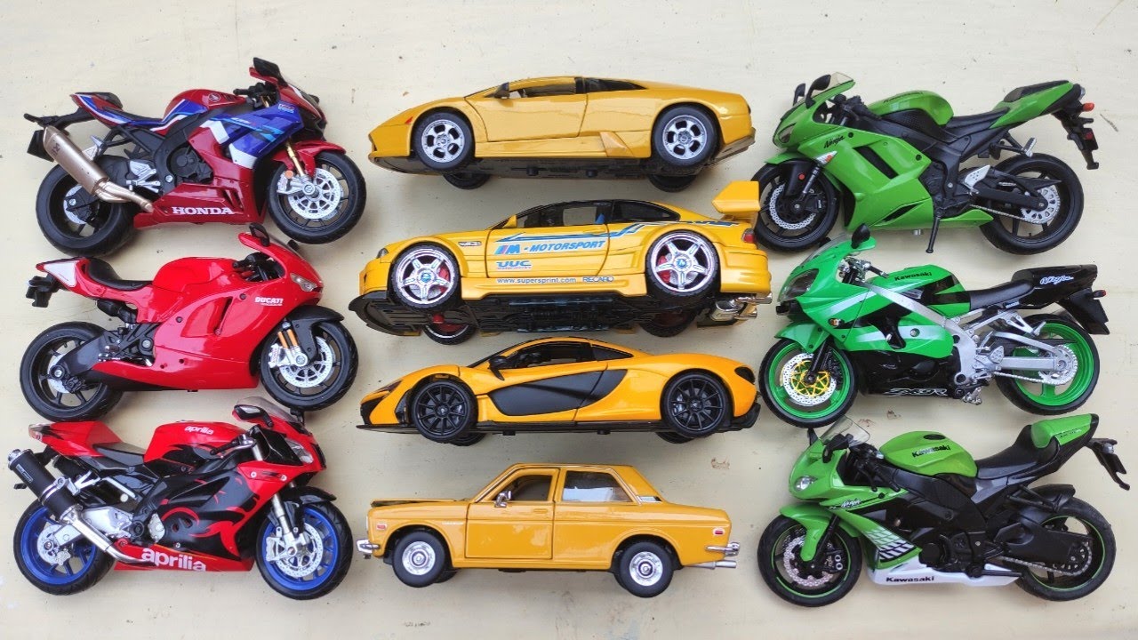 Various Diecast Model Cars & Bikes 1/12, Lamborghini, Mclaren, Kawasaki ...