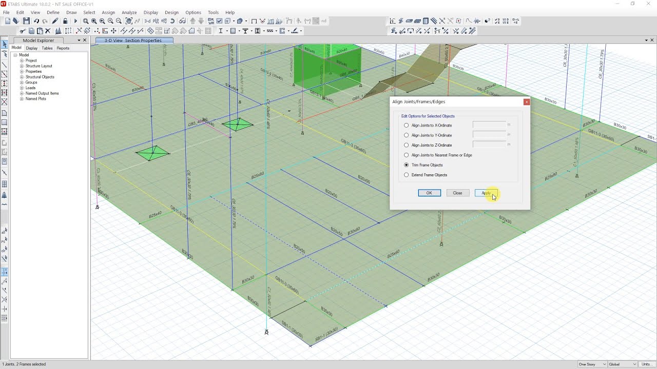How To Trim And Extend Object In Etabs YouTube How To Trim And Extend Object In Etabs YouTube