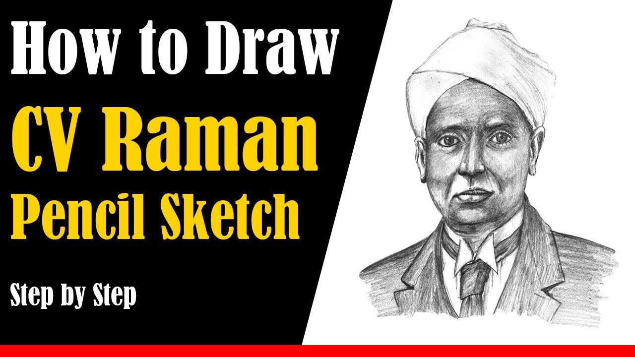 How to Draw a CV Raman - Step by Step - YouTube
