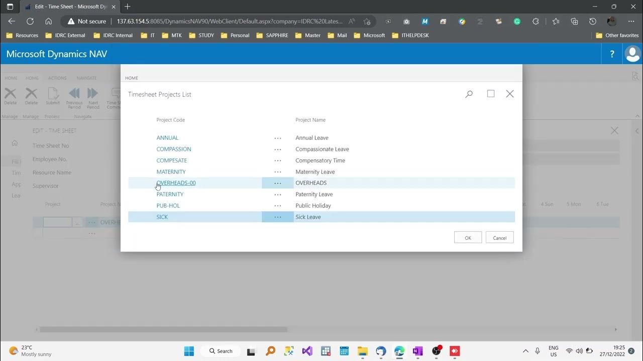 How to Fill Timesheets in Navision - YouTube