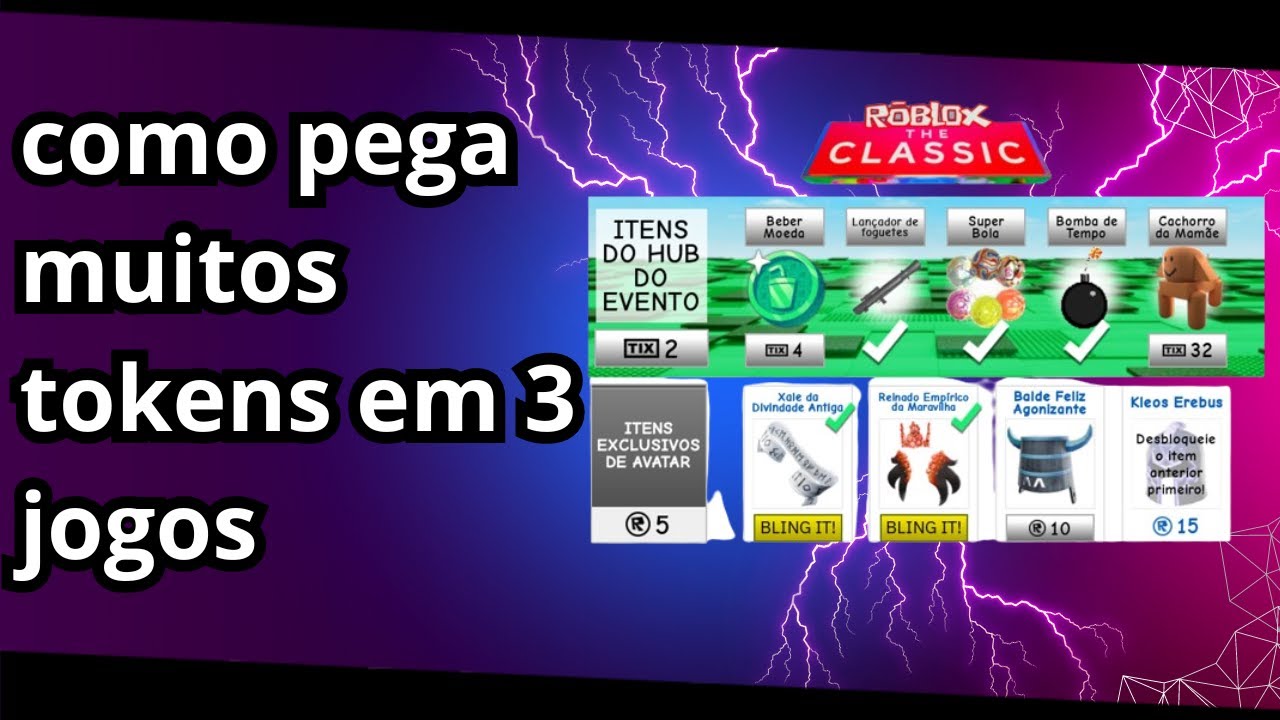 THE CLASSIC!!! como pega muitos tokens em 3 jogos no roblox - YouTube