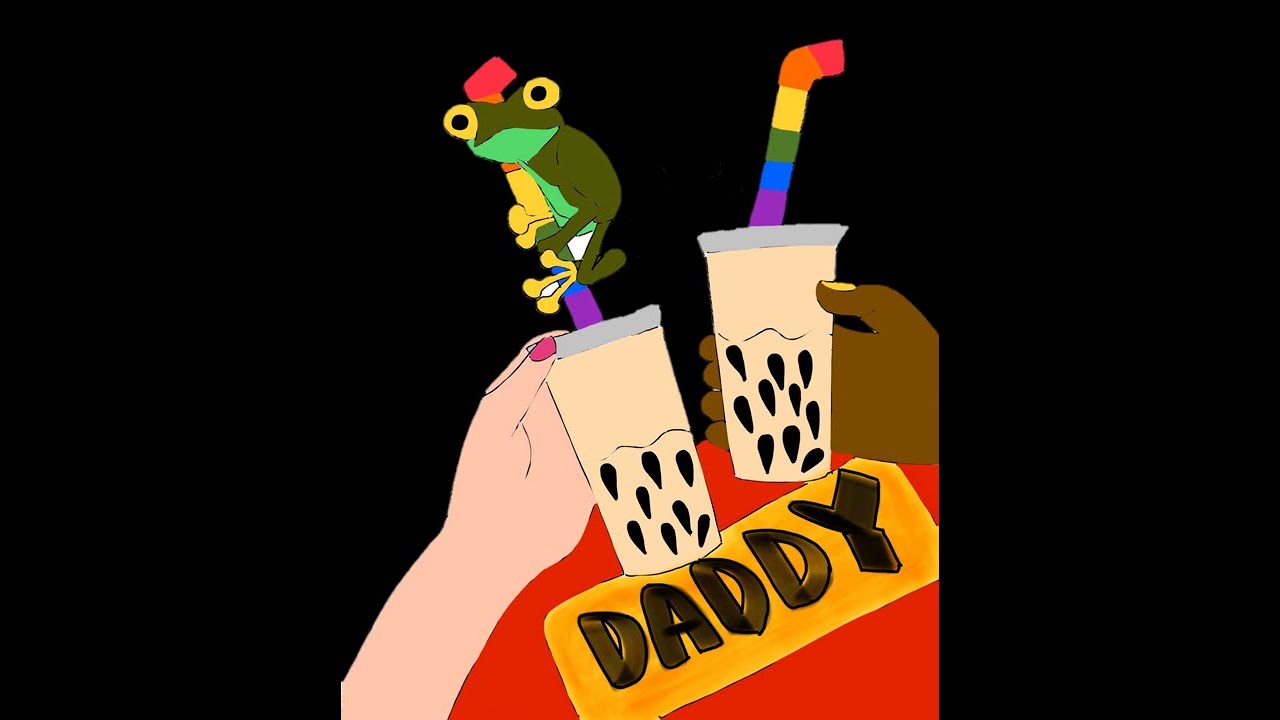 Daddy Frog and His Babies with Bubble Milk Tea - YouTube