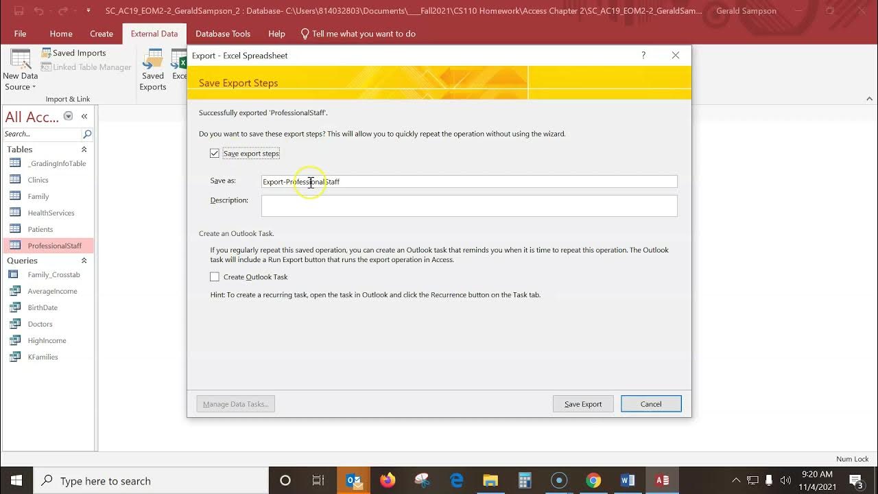 CS110 Access Module 2 SAM End of Module Project 2 - YouTube