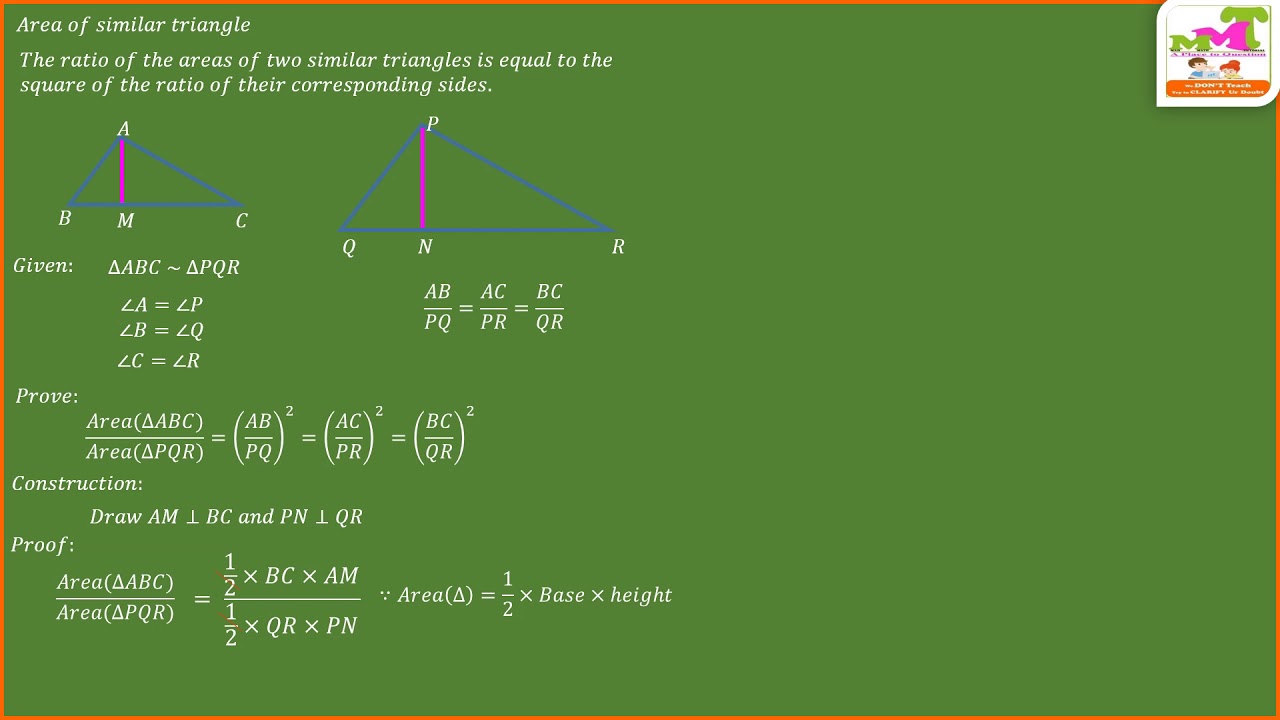 Area Of Similar Triangles YouTube area-of-similar-triangles-youtube