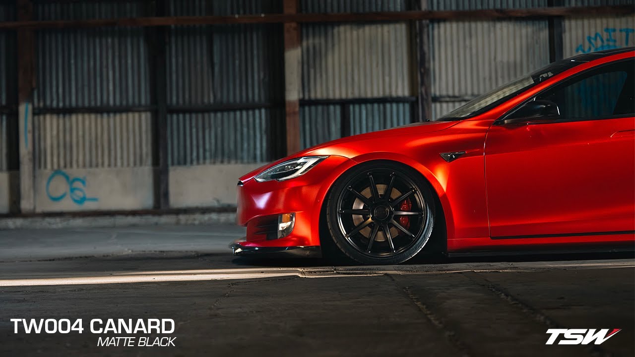TSW TW004 CANARD | 20X9 // 20x10.5 | TESLA MODEL S - YouTube
