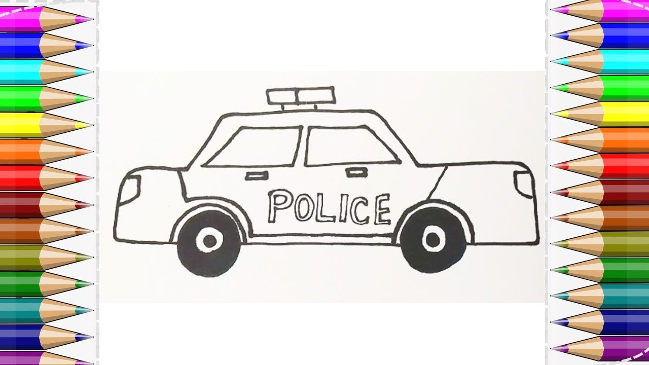 How to Draw a police car Step by Step🥰 .Easy Easy Drawing for Kids💖 ...