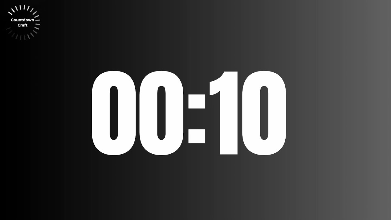 10 Seconds Countdown Timer (in Black Gradient Background) - YouTube