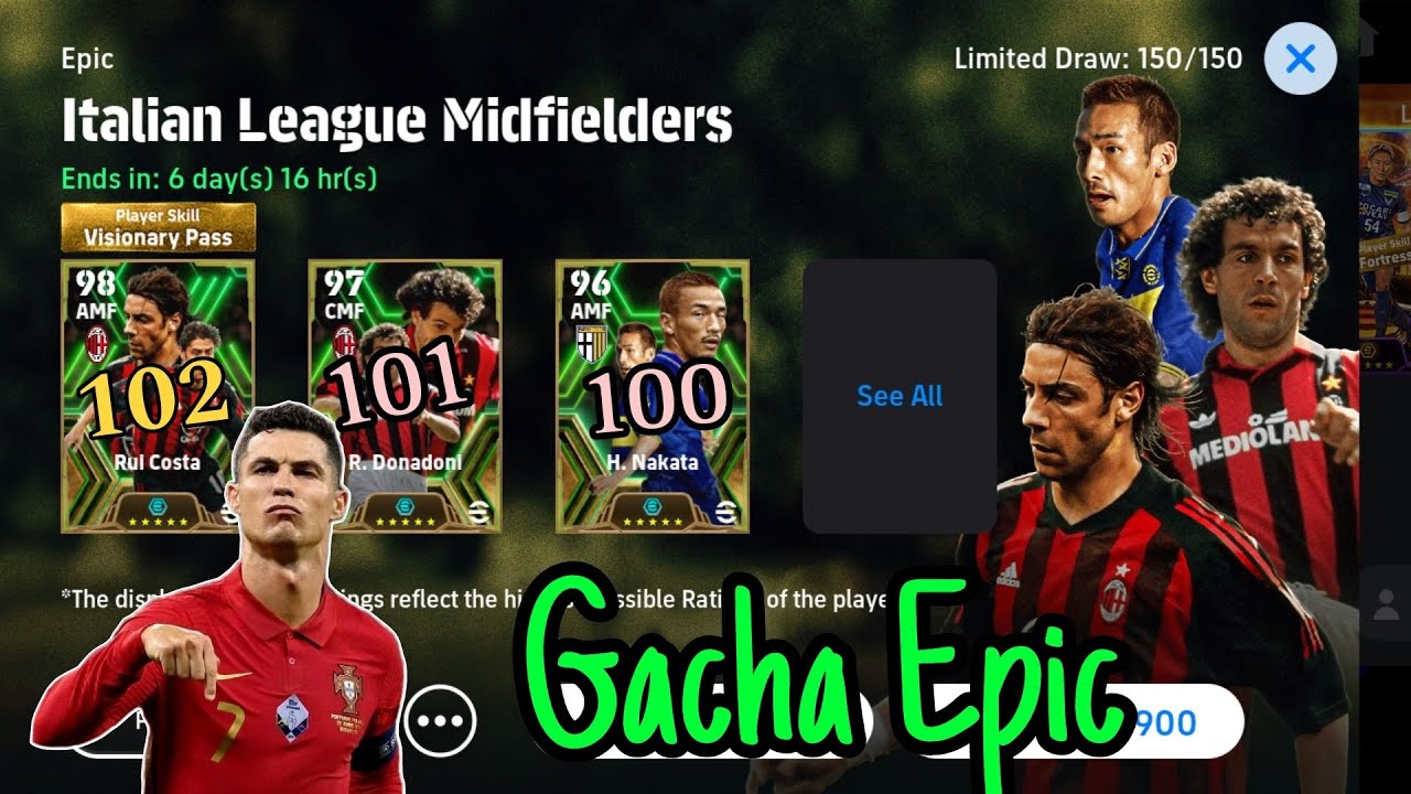 NEW EPIC DRAW 🤩 ITALIAN LEAGUE MIDFIELDERS 🔥 RUI COSTA , H. NAKATA & R ...