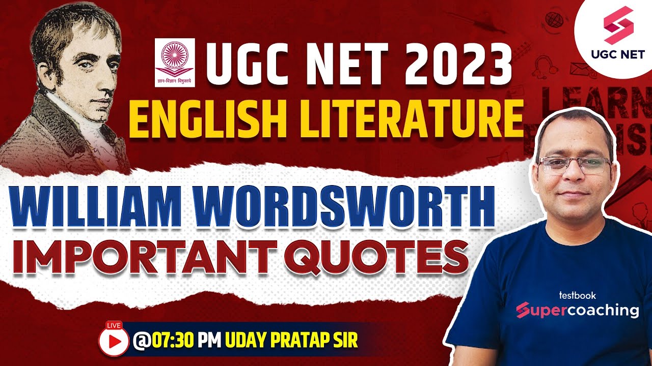 UGC NET 2023 | English Literature | Wordsworth Important Quotes | Uday ...