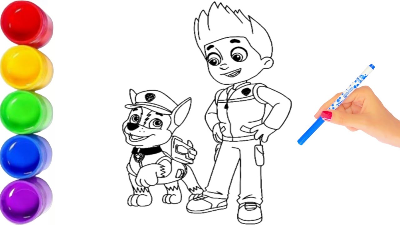 Ryder and Chase Drawing 🐶🖍 Easy Ryder and Chase Drawing From Paw Patrol ...