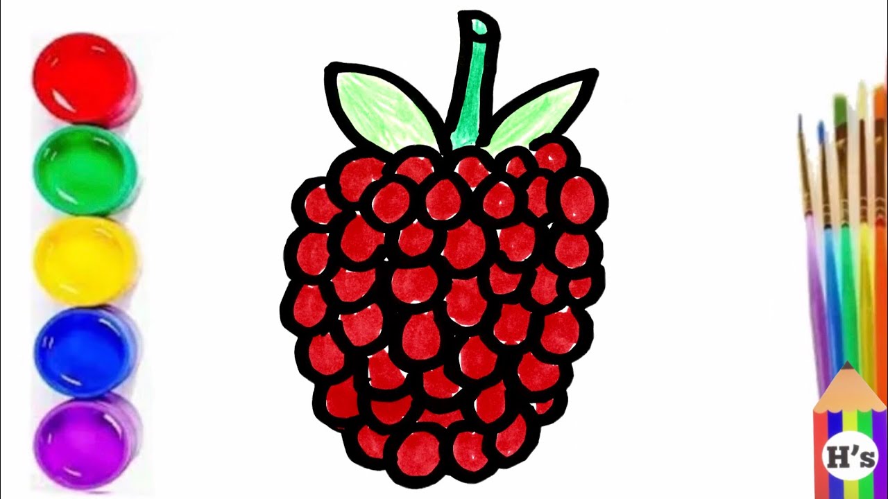 How To Draw Raspberry | Bolalar uchun malina rasm chizish | рисуем ...