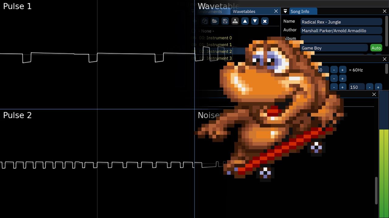 Radical Rex - Jungle (Game Boy Cover) (Oscilloscope View) - YouTube