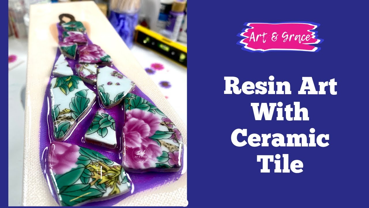 How To Create Resin Art With Ceramic Pieces - YouTube