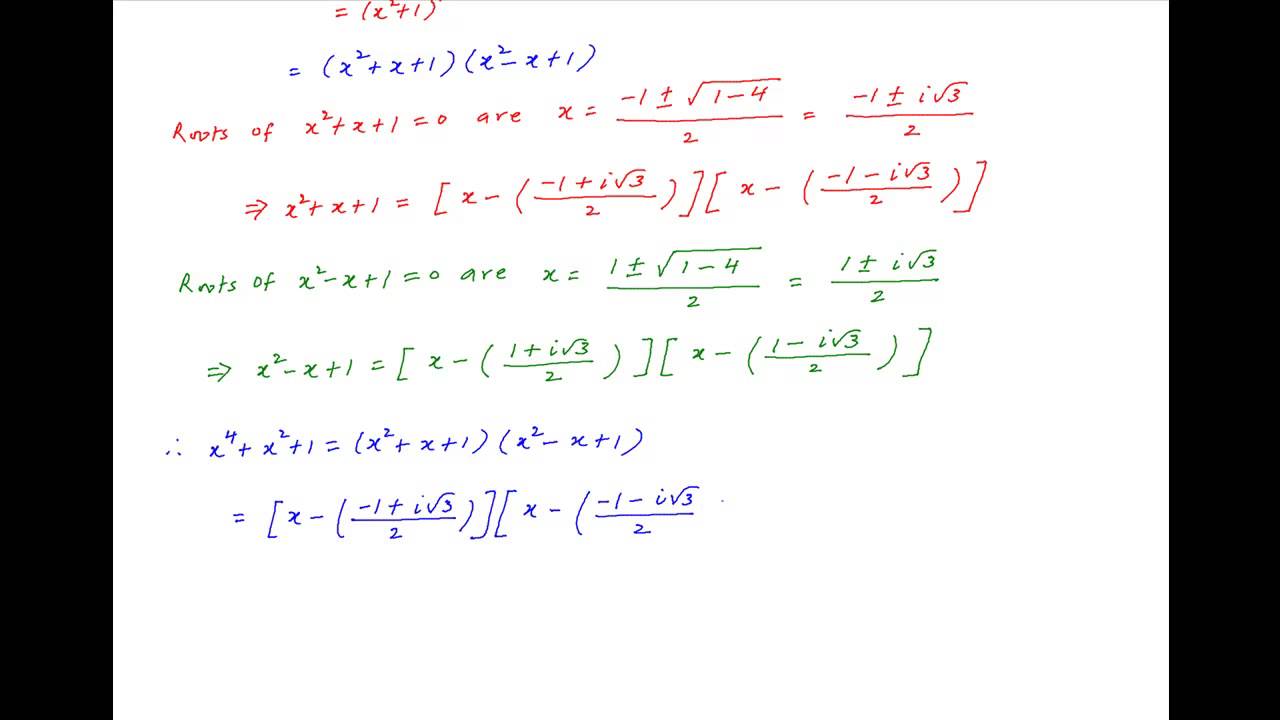 Factorize X 4 X 2 1 Into Linear Polynomials YouTube