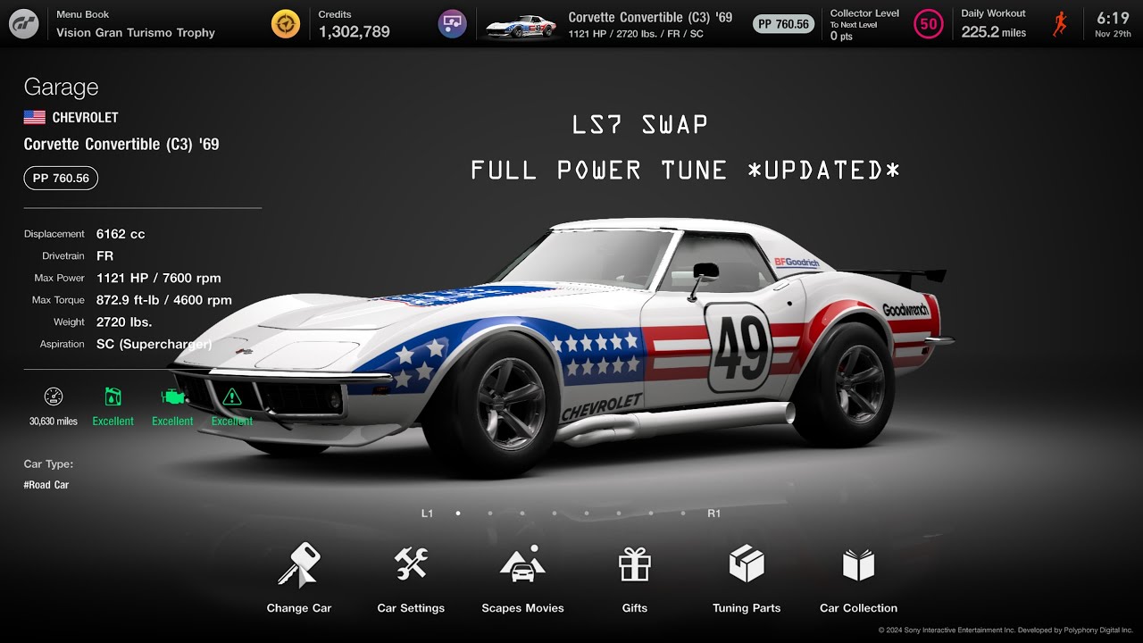 [Gran Turismo 7] Corvette C3'69 LS7 swap tune updated - YouTube