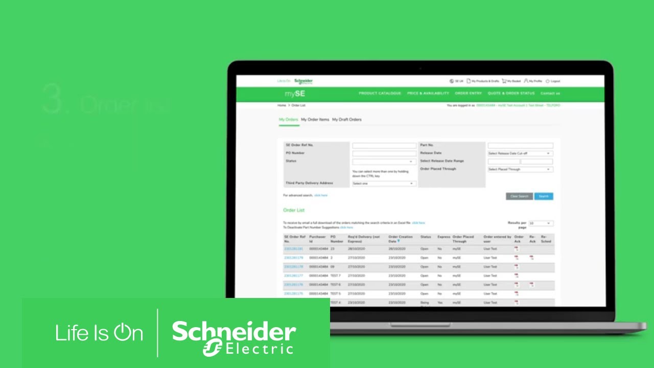 mySE Order Status | Schneider Electric - YouTube