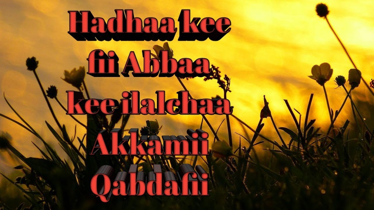 Hadhaa kee fii Abbaa kee ilalchaa Akkamii Qabdaa fii - YouTube