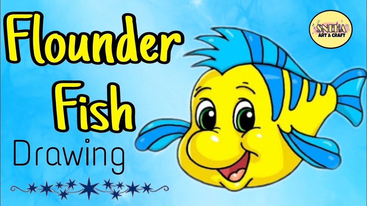 How draw flounder fish || very easy fish drawing// Drawing - YouTube