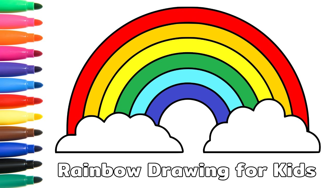 Rainbow Drawing for Kids & Toddlers | How to draw Rainbow easily - YouTube