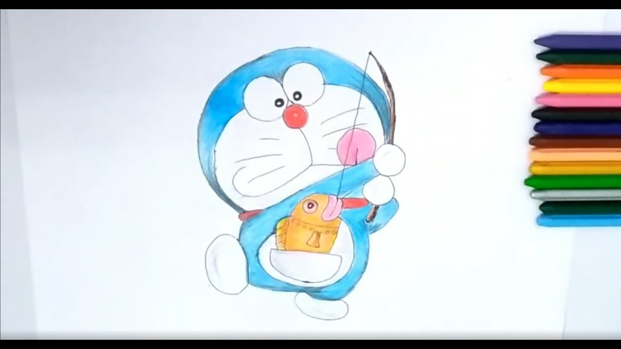 How to draw Doraemon catch fish In Easy Steps | Learn Sketch - YouTube