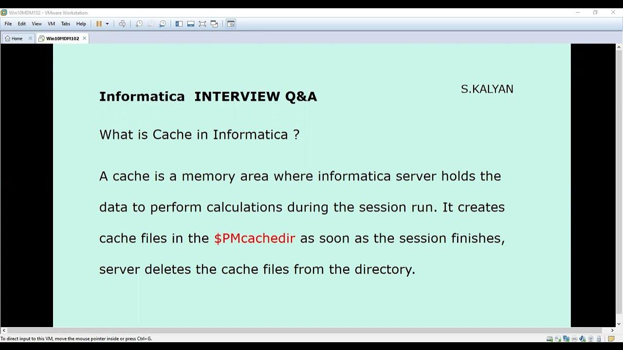 Informatica Powercenter, Interview Q&A, Cache In Informatica - YouTube