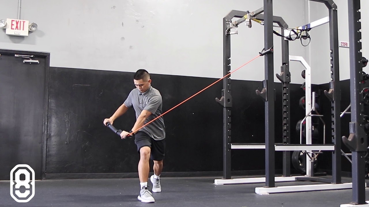 Split Stance Band Chop - YouTube