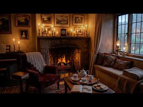 Regengeräusche & Kamin 🔥 Gemütliches Cottage Ambiente | Entspannen, Lernen & Schlafen (Jane Austen)