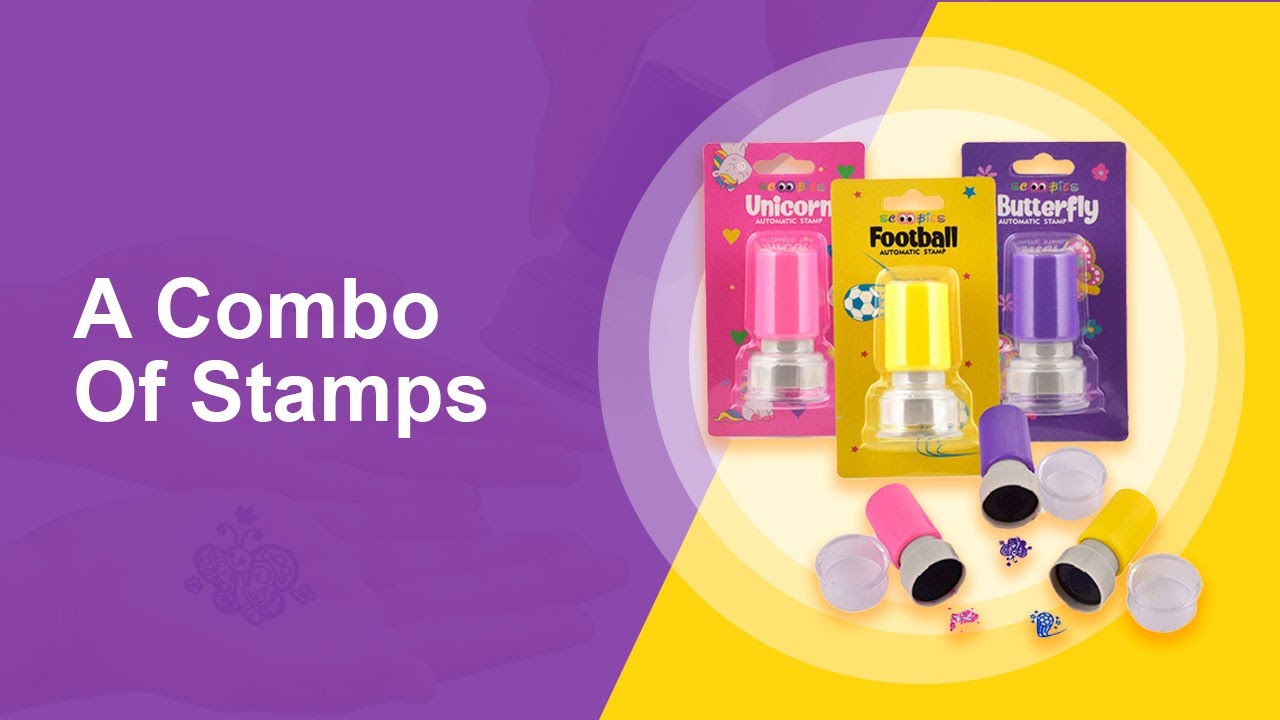 A Combo Of Stamps | Self Inking Colorful Desig Stampers - YouTube